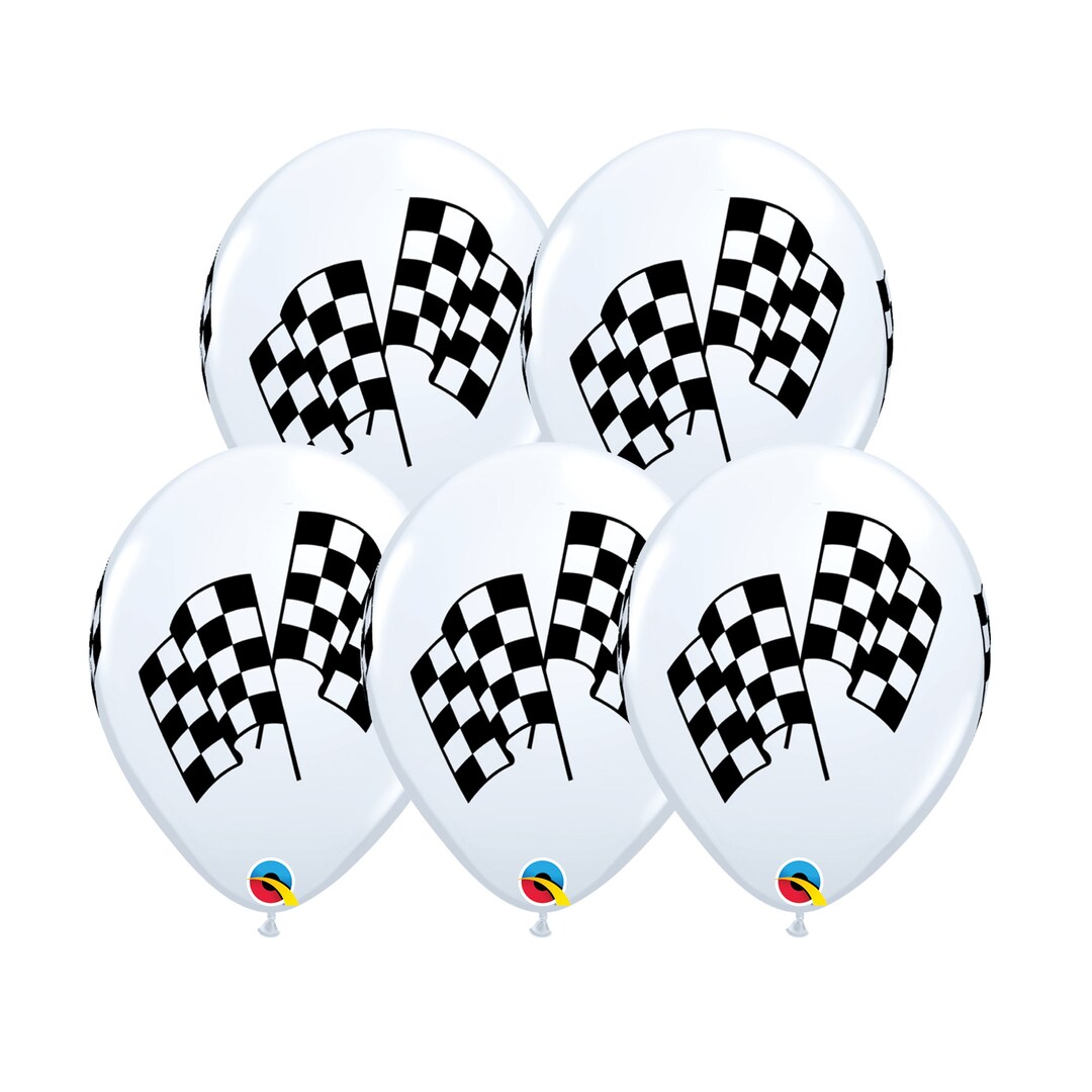 Five Checkered Flags Balloons Latex, Racing Flags Balloons, Car Racing ...