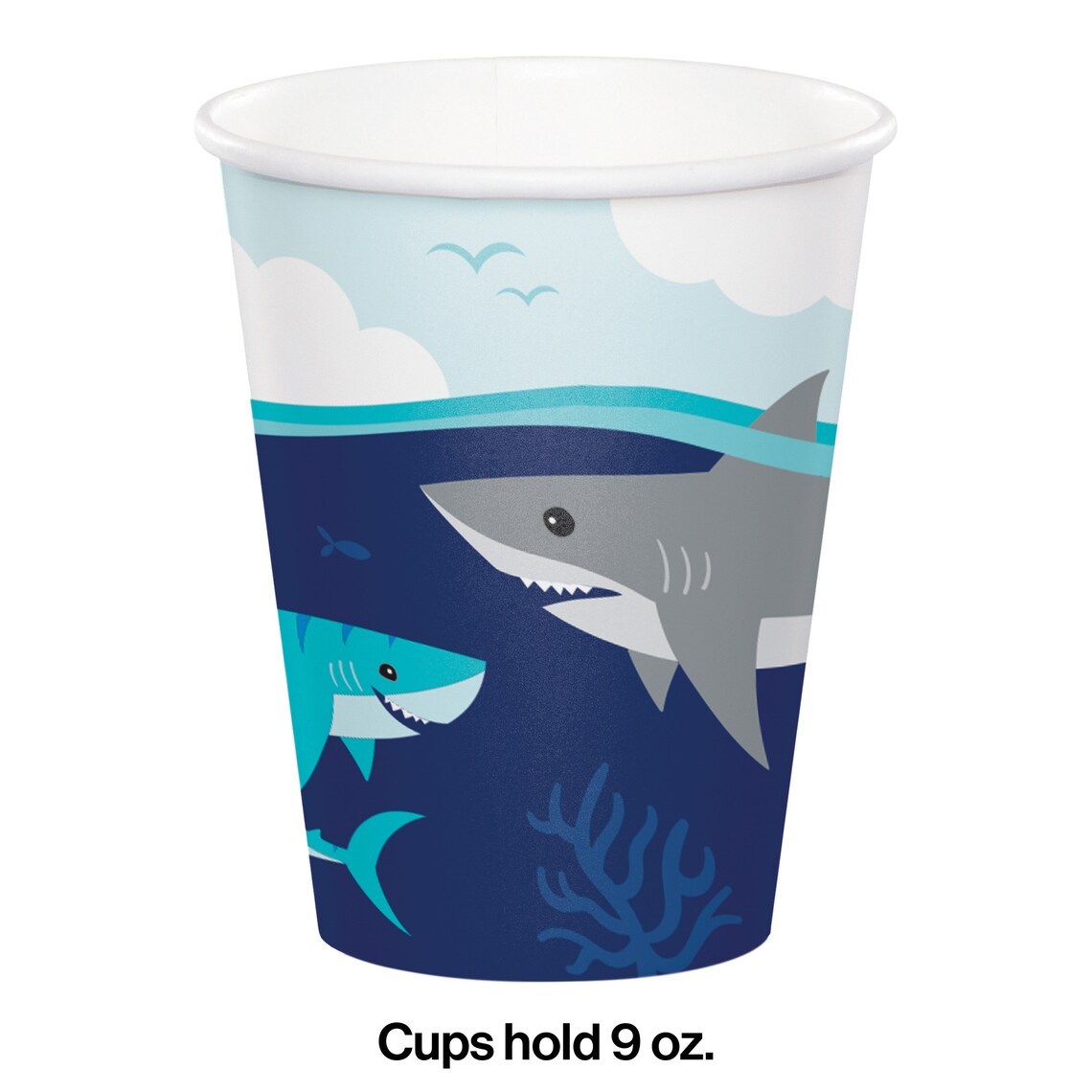8 Shark Paper Cups 9 Oz, Shark Birthday, Shark Party, Shark Decorations ...