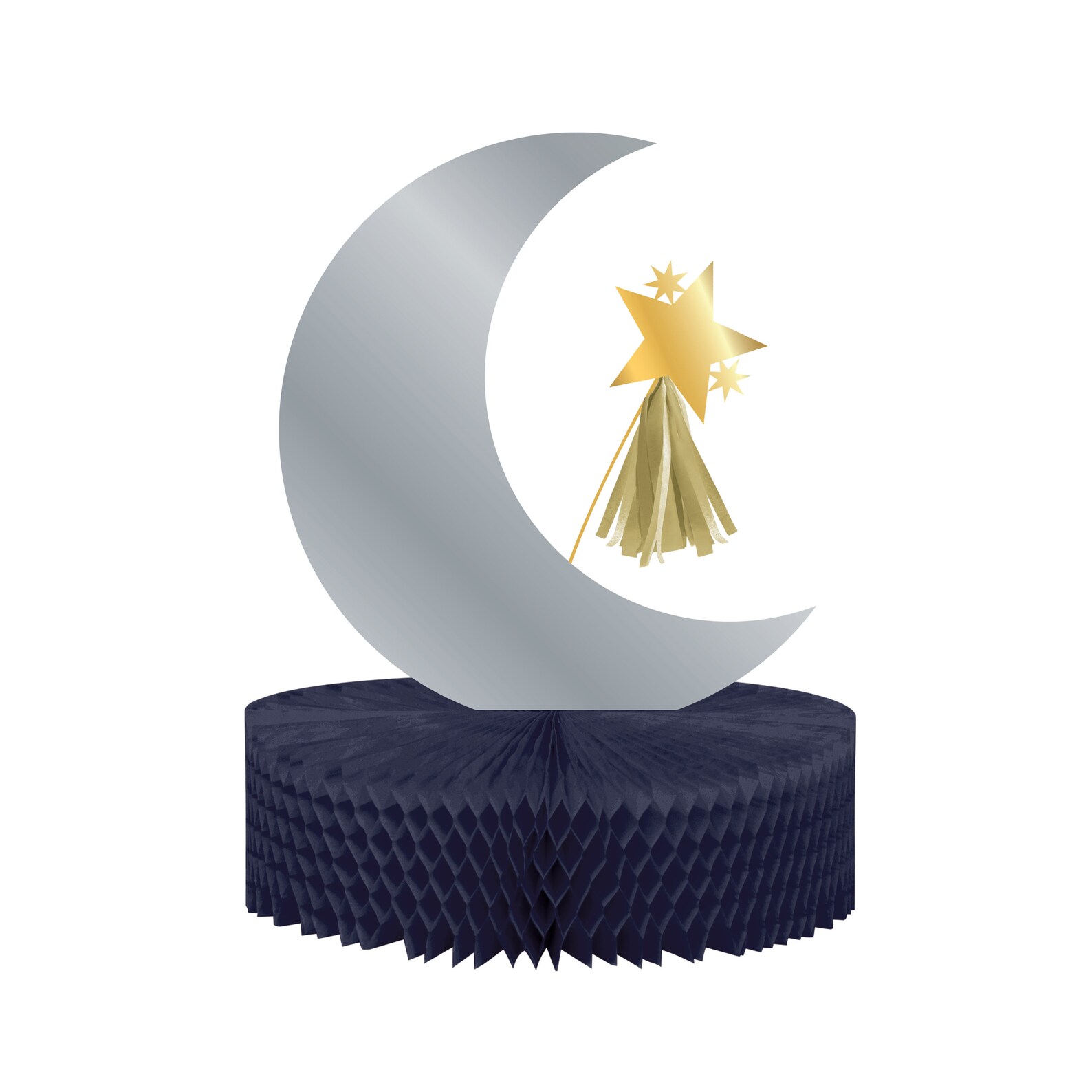 Silver Crescent Moon Centerpiece Starry Night Twinkle - Etsy