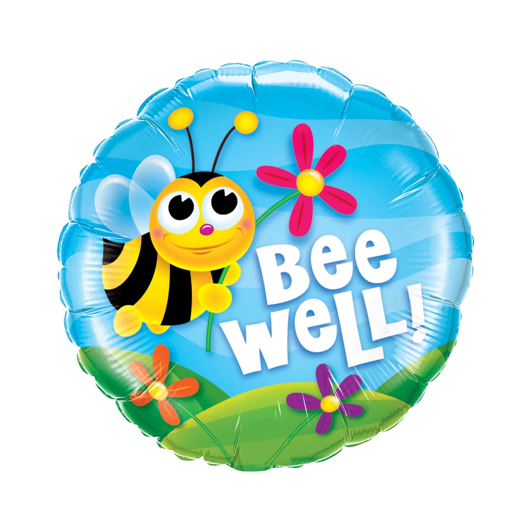 Bee Well Balloon 18", Get Well Balloon, Flower Balloon, Get Well Soon ...