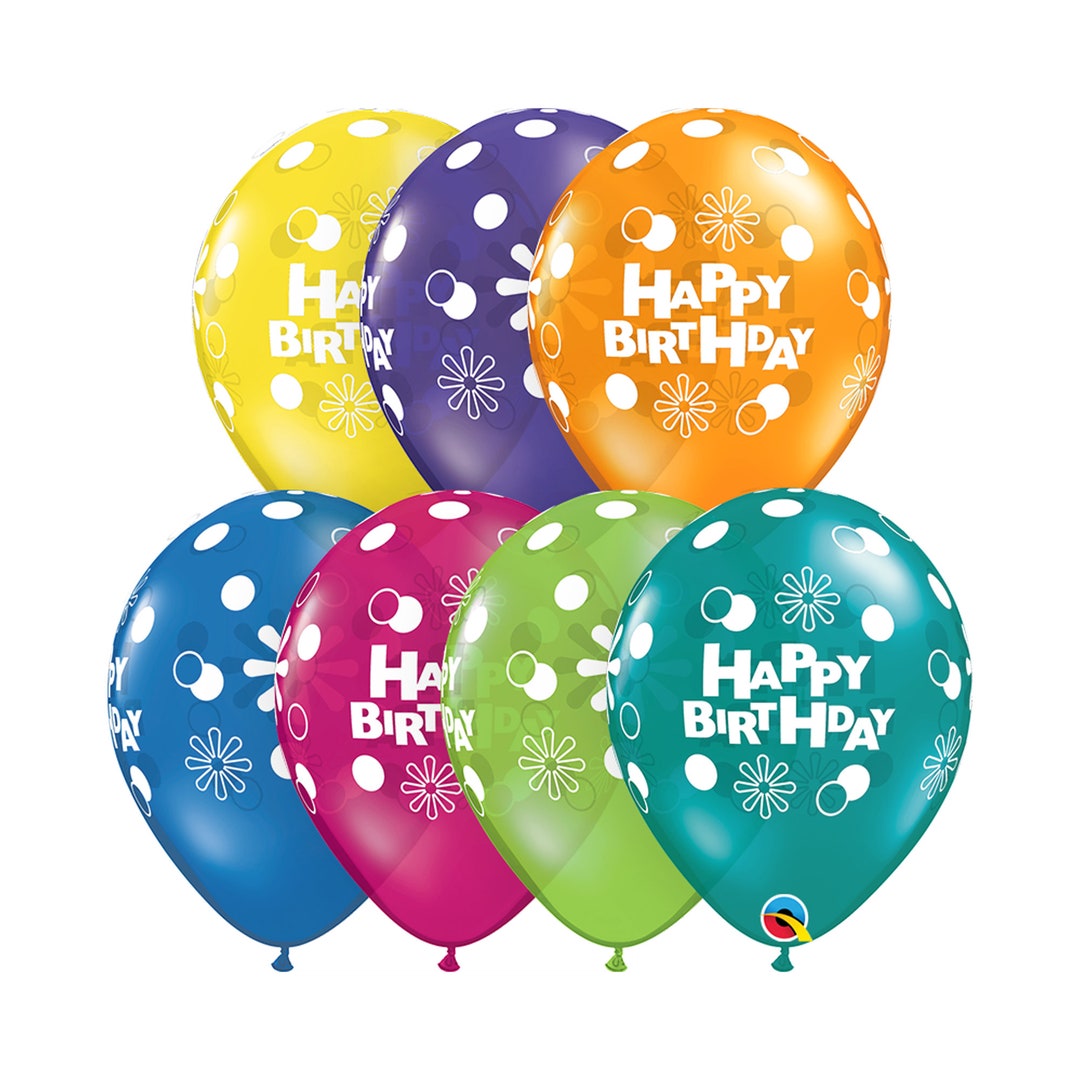Five Happy Birthday Polka Dots Balloons, Birthday Party, Birthday ...