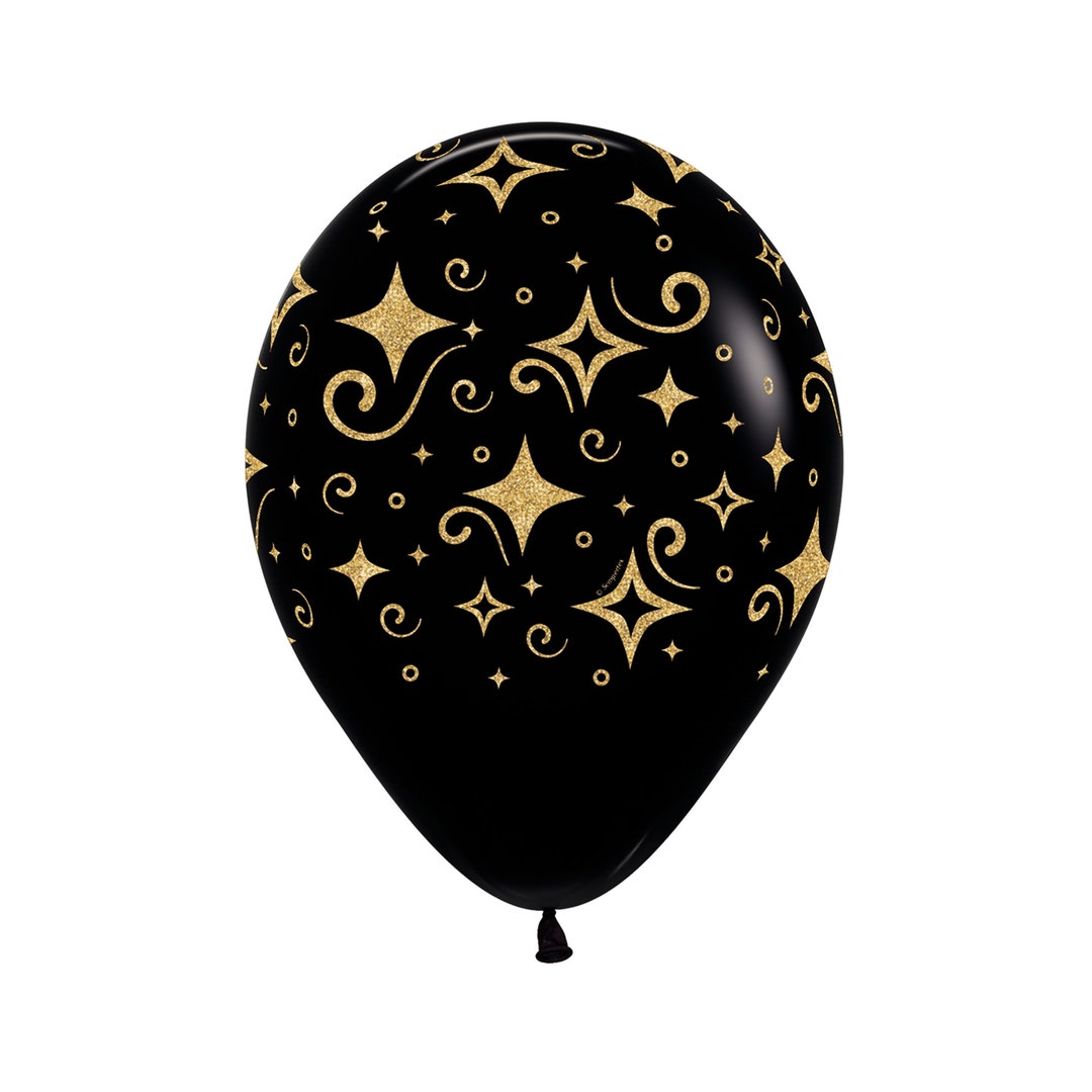 Five Gold Diamond and Swirl Balloons, Birthday Swirl, Bridal Shower ...