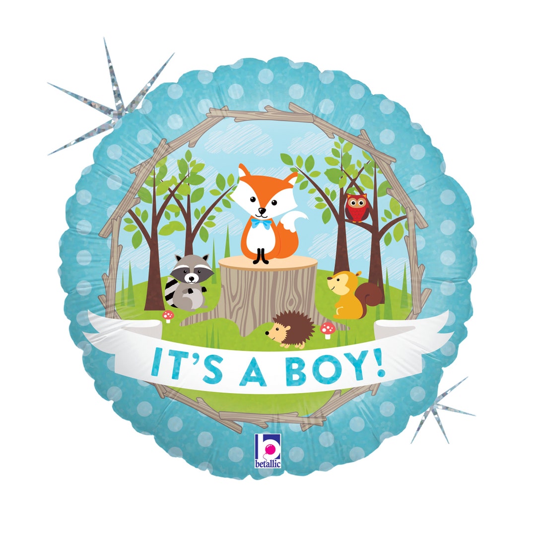 Woodland Animals Balloon 18", Woodland Party, Baby Shower Balloon ...