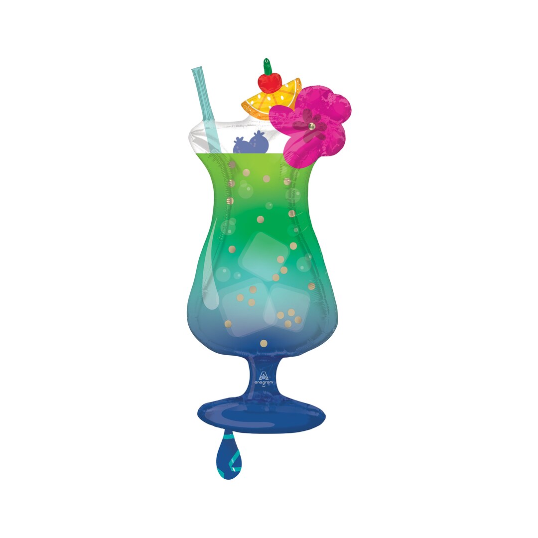 Tropical Hawaiian Drink Balloon 37", Cocktail Balloon, Hawaiian Party ...