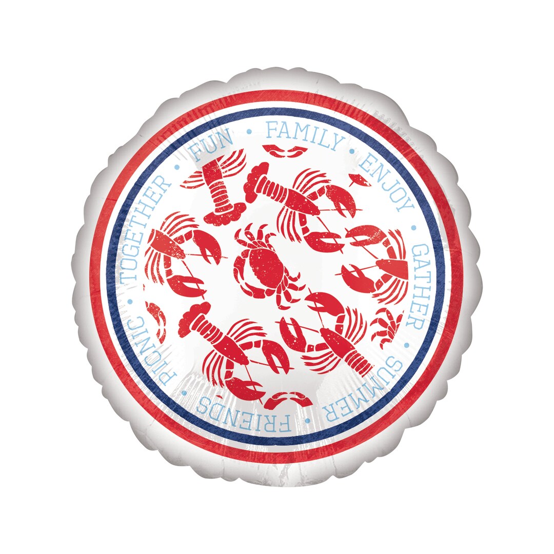 Seafood Lobster Balloon 18", Clam Bake Balloon, Lobster Cookout, Beach ...