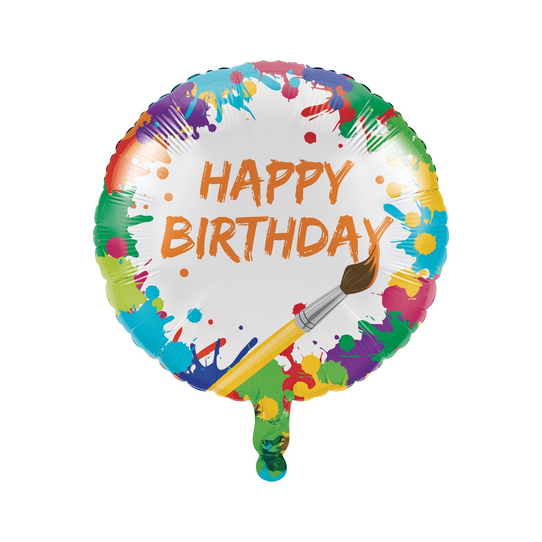 Art Party Balloon 18", Paint Balloon, Paint Splatter, Splatter Party ...