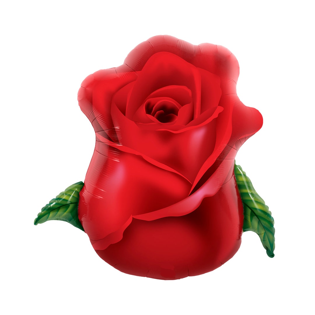 Red Rose Bud Balloon 33", Valentine's Day Balloon, Love Balloon ...