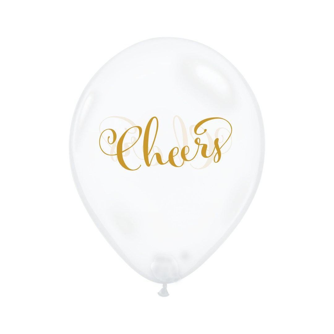 Five Clear Cheers Balloon, Cheers Letter Balloons, Champagne Balloon ...