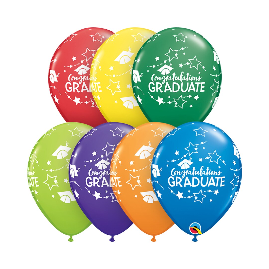 Five Congratulations Graduate Balloons Latex, Graduation Party, College ...