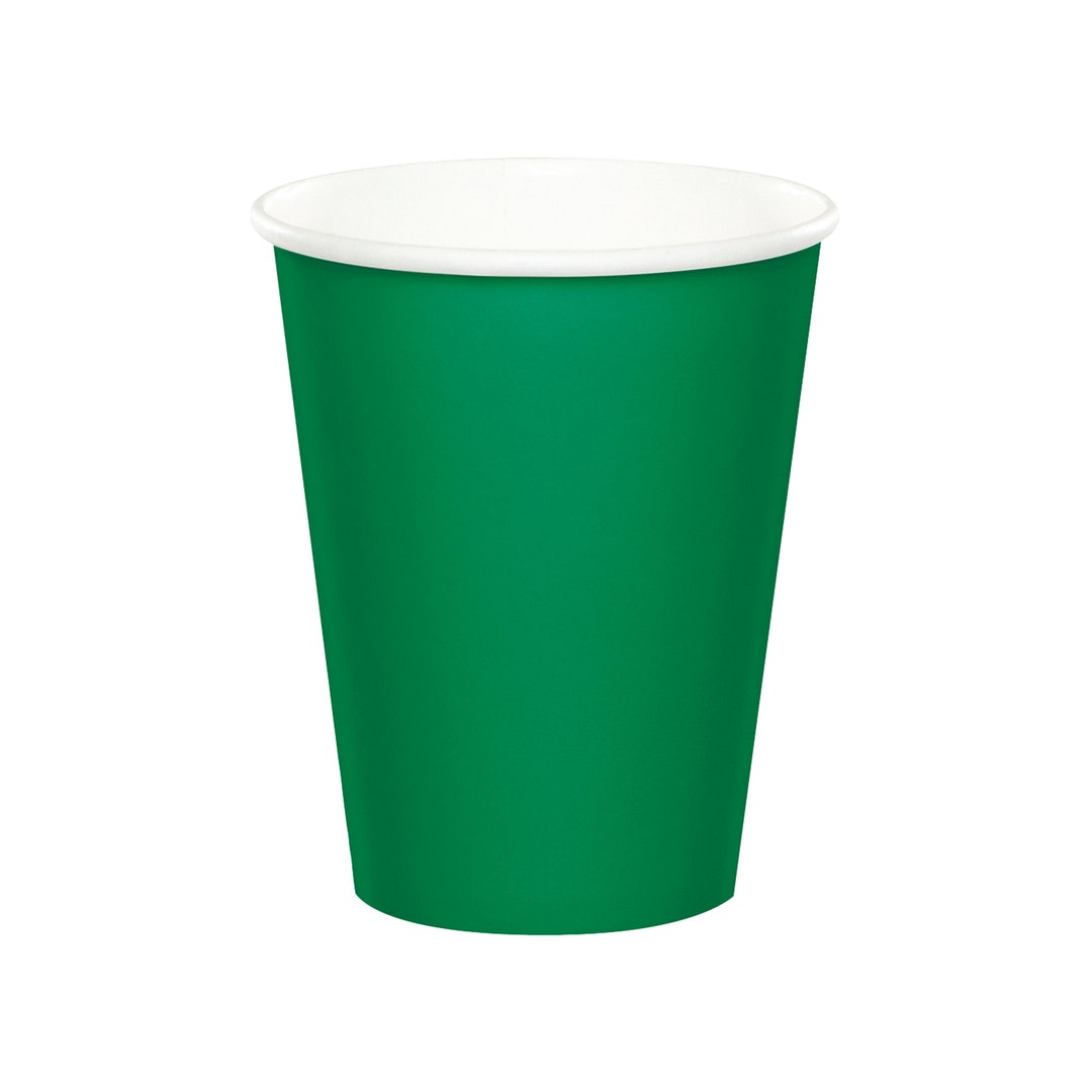 24 Green Paper Cups 9 Oz, Christmas Party, Holiday Party, Christmas ...