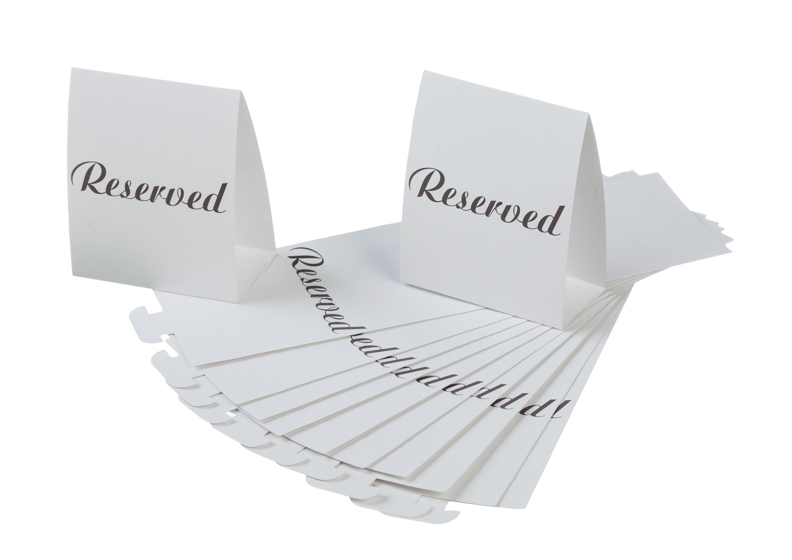 Reserved Seating Table Cards, Printed on Both Sides, Cards Folded Are 5 ...