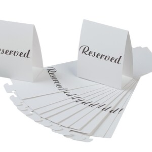 Reserved Seating Table Cards, Printed on Both Sides, Cards Folded Are 5 ...