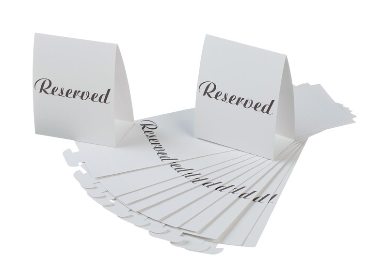 Reserved Seating Table Cards Printed on Both Sides Cards | Etsy