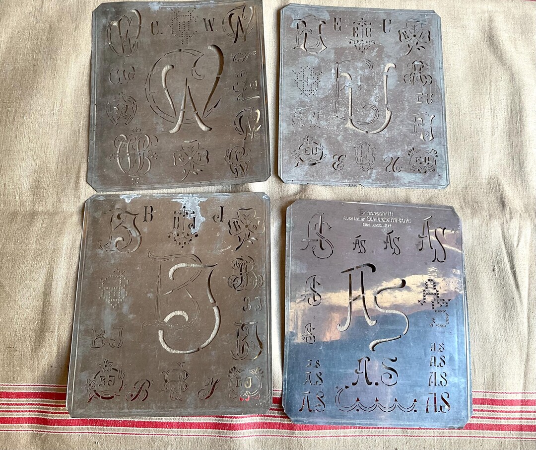 Giant Ancient Monogram Stencil CW ,EU, AS , Bj - Etsy