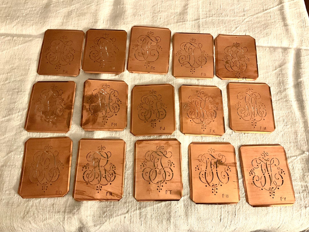Monogram Stencil F Copper Stencil Artist Stencil FA FB FC - Etsy