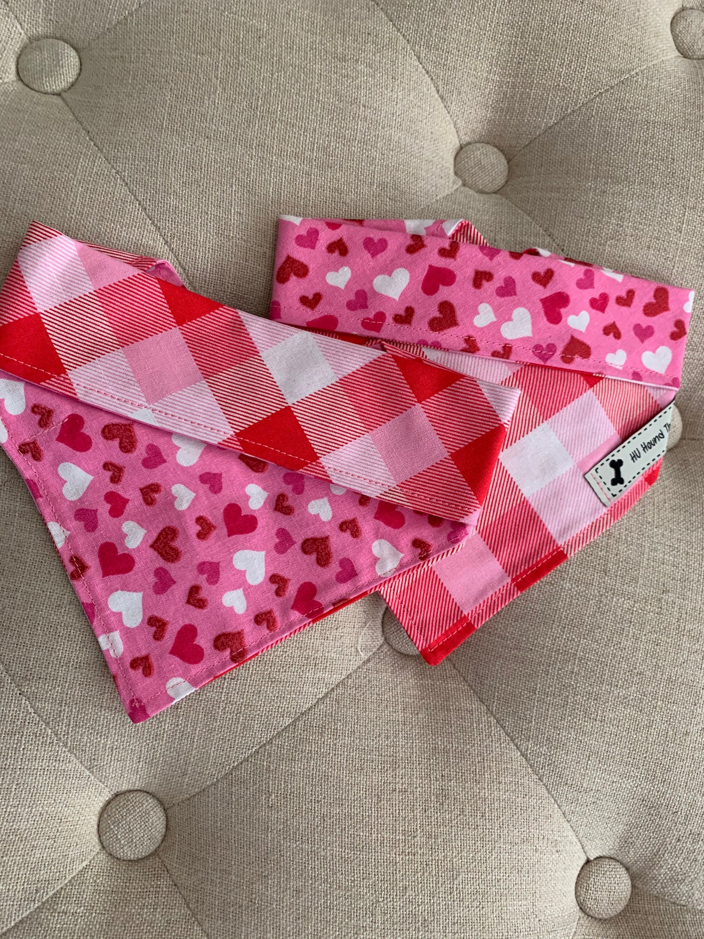 Valentine Plaid HU Rag dog Bandana Multiple Sizes - Etsy Israel