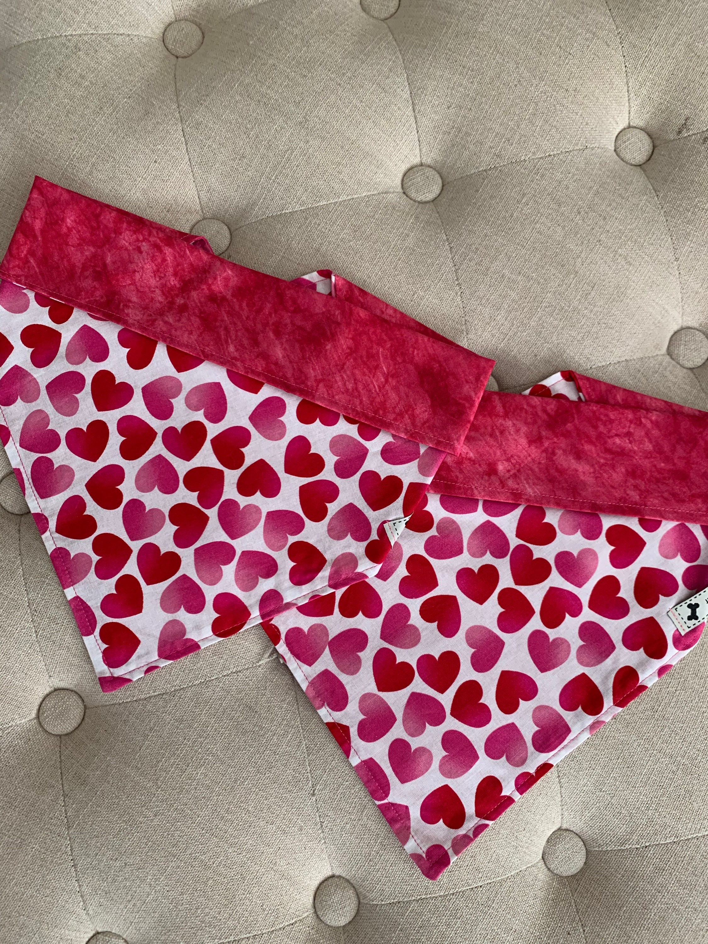 Rosa Ombré corazón HU Rag Bandana de perros Grande - Etsy España