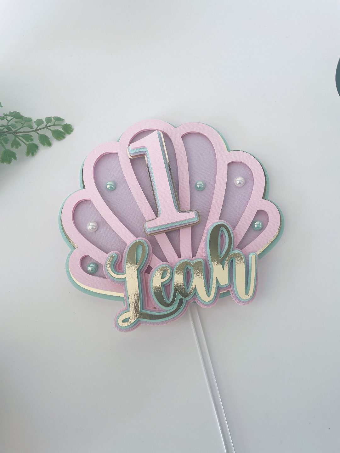 One Year Shell Cake Topper - Etsy