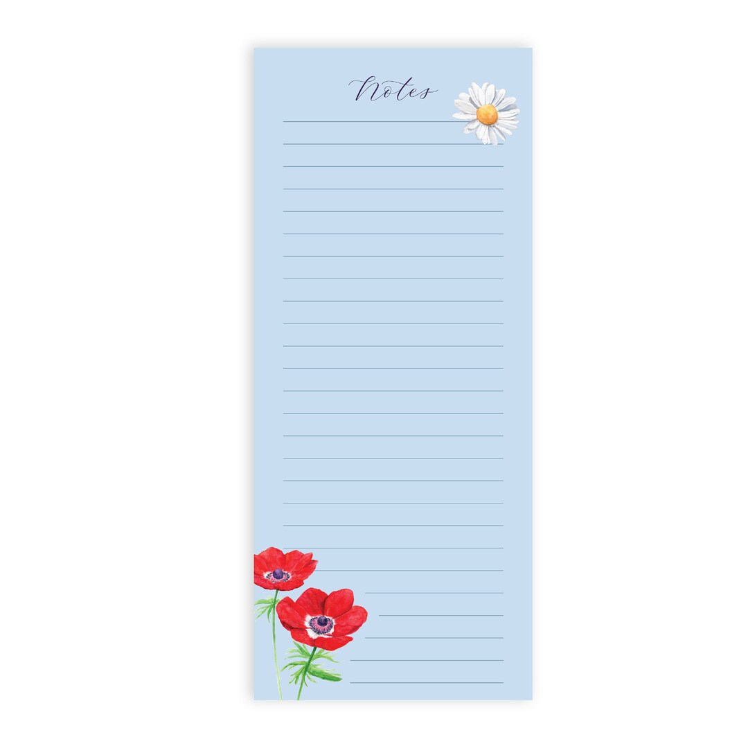 Poppy & Daisy Notepad - Etsy