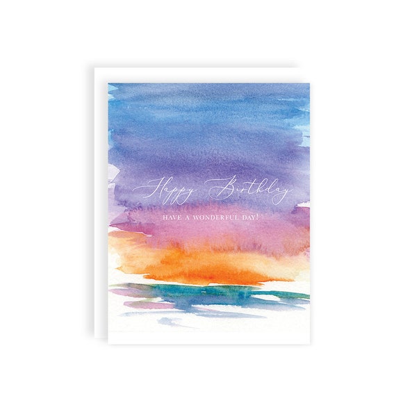 Sunset Birthday Card - Etsy