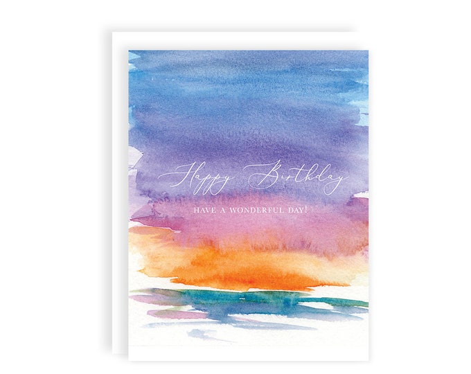 Sunset Birthday Card - Etsy