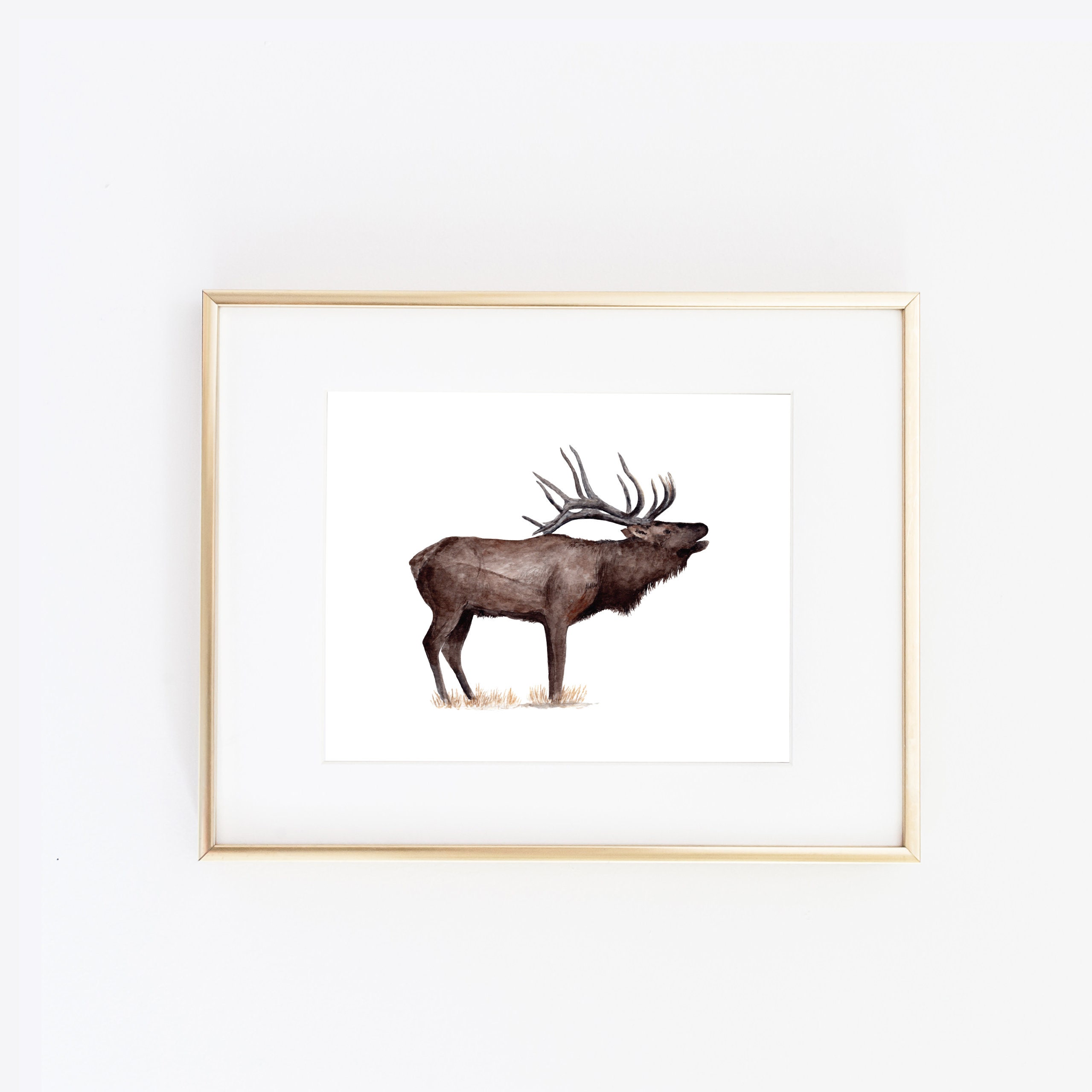 Impresión de arte de alce - Etsy España