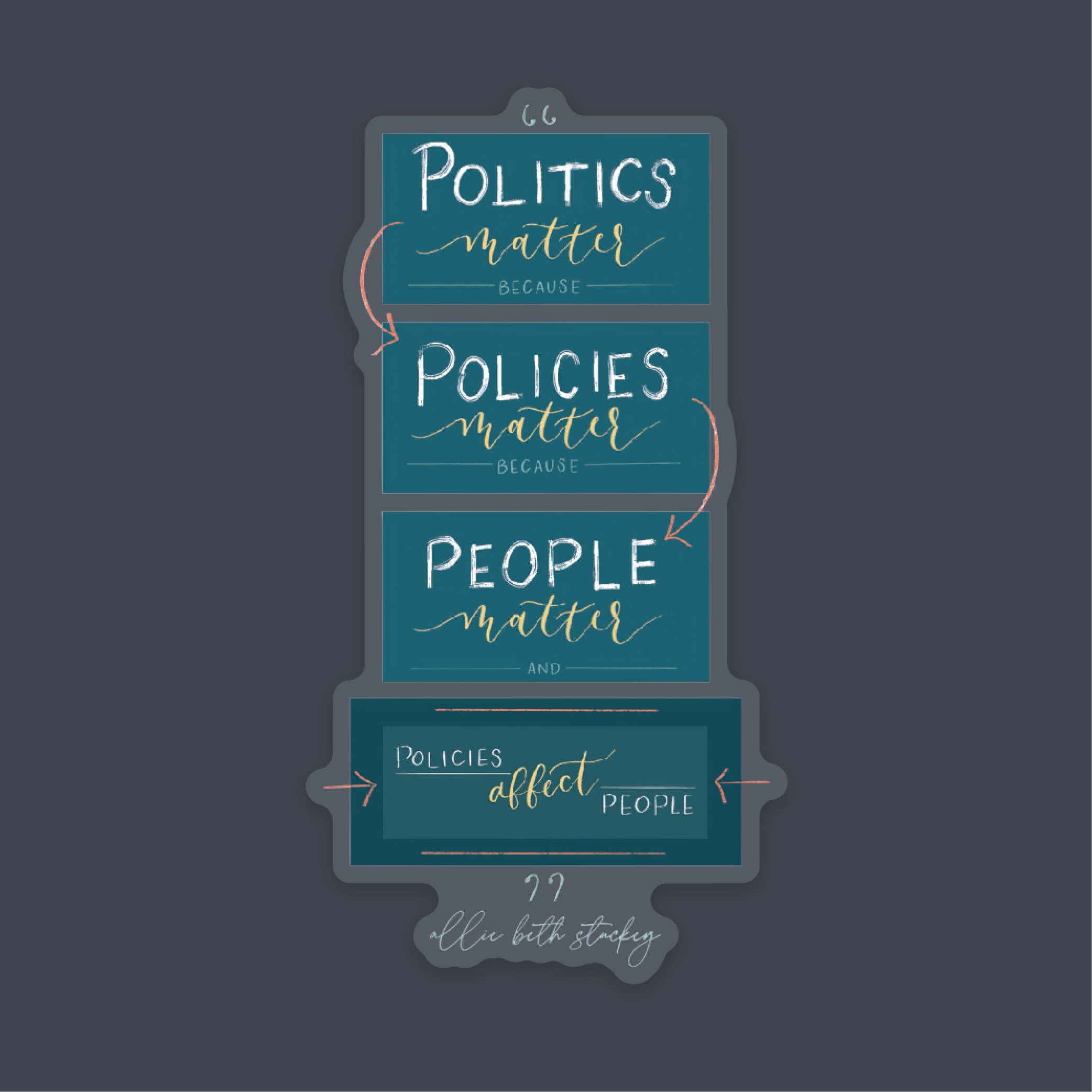Politics Matter Sticker, Allie Stuckey Quote - Etsy