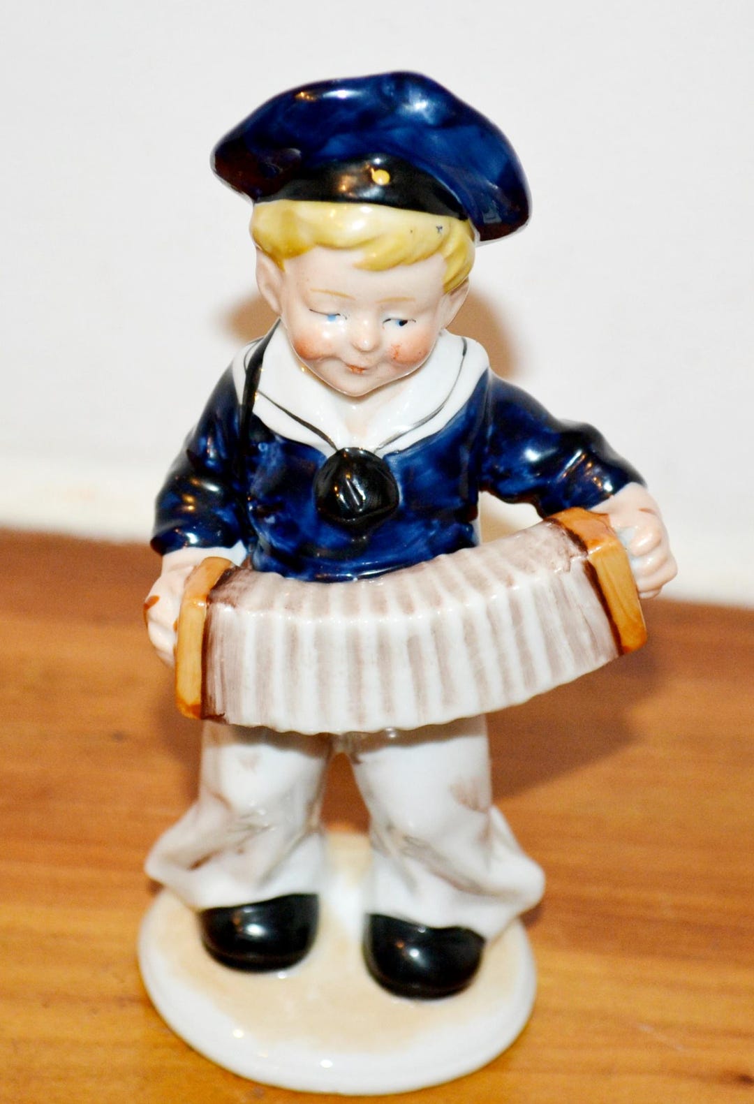 Vintage Porcelain Figure Sailor Blue / White 50s Bock and Teich, Retro ...