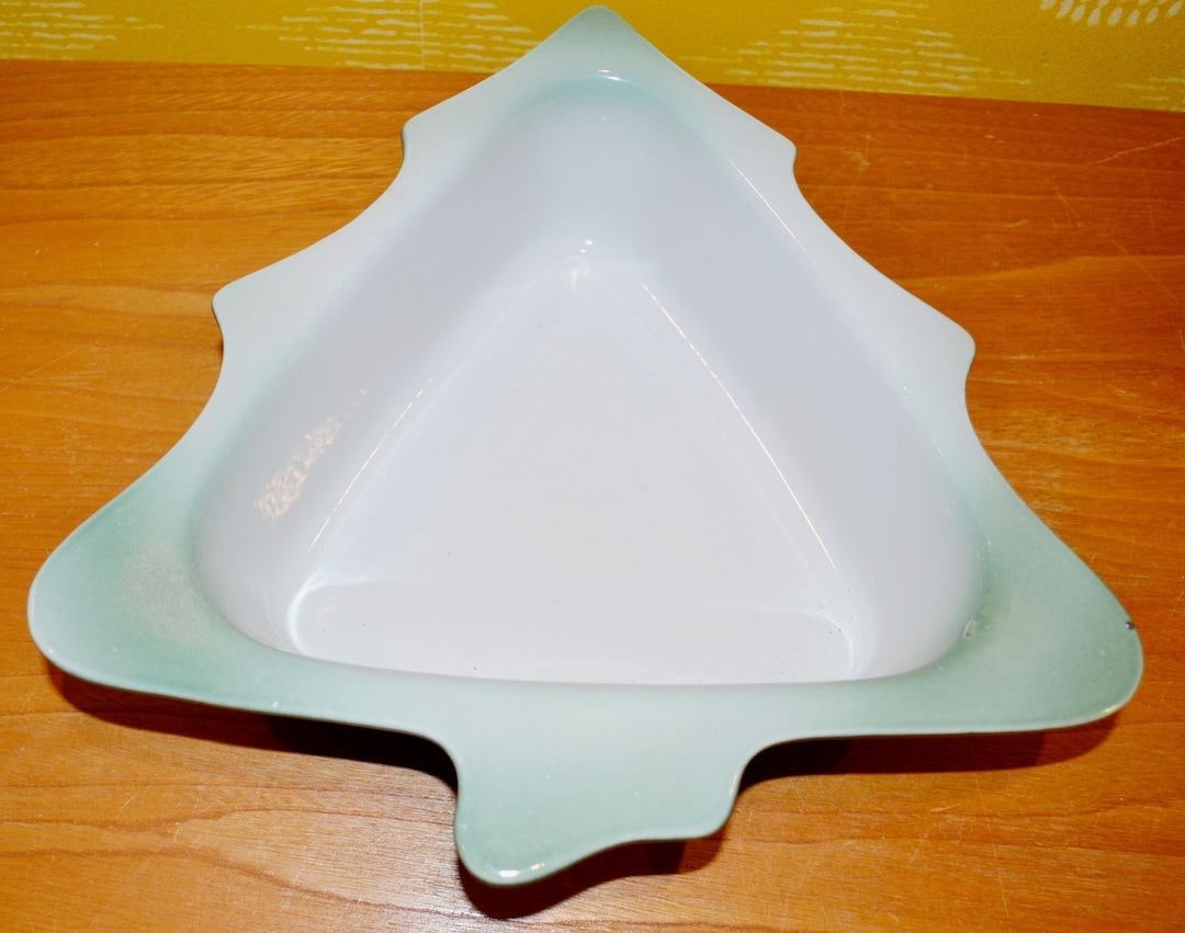 Vintage Ceramic Christmas Tree Bowl, Green, Mid-century Christmas ...