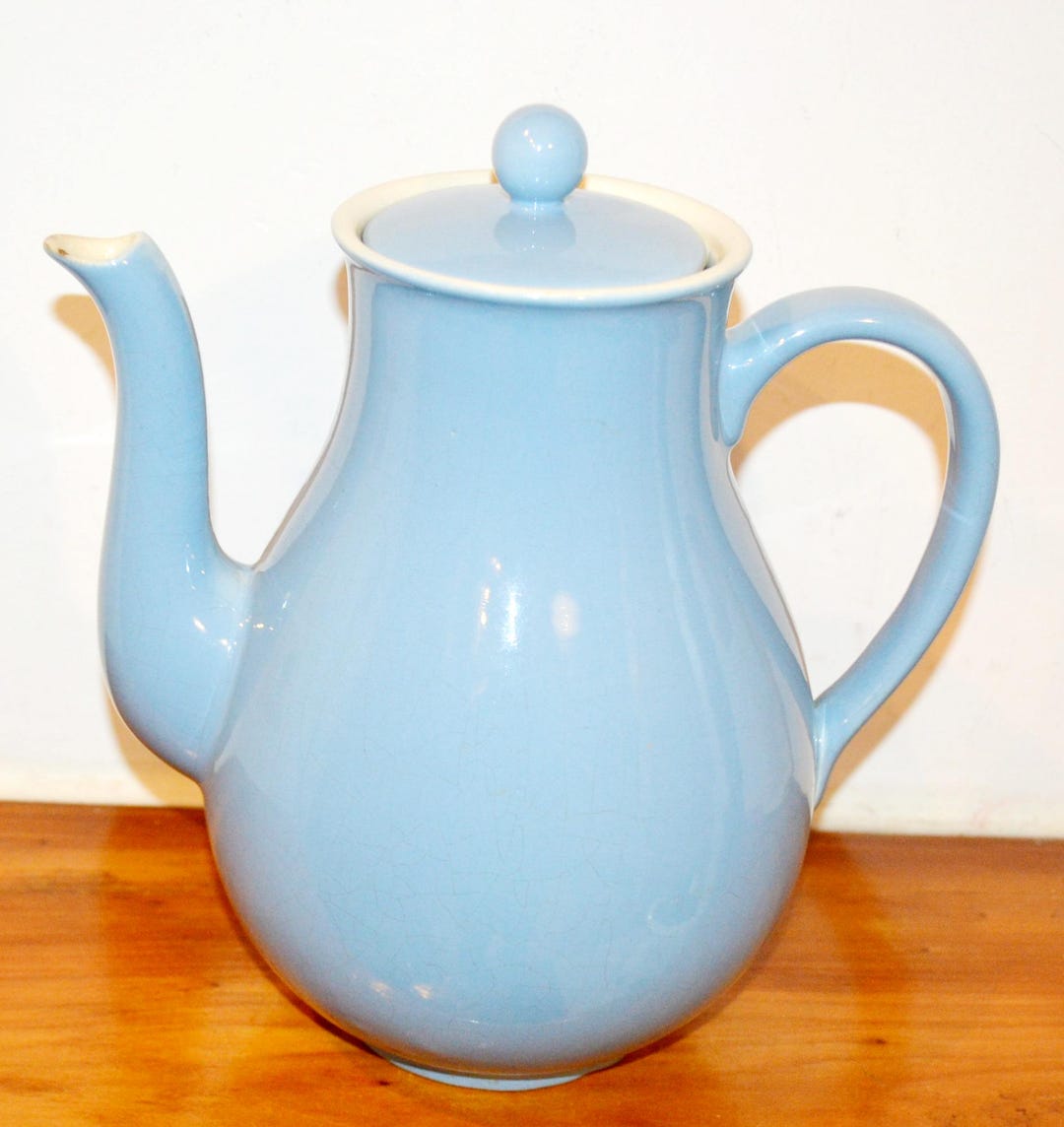50s Vintage Porcelain Coffee Pot Pastel Blue/beige by Steuler Ceramic ...