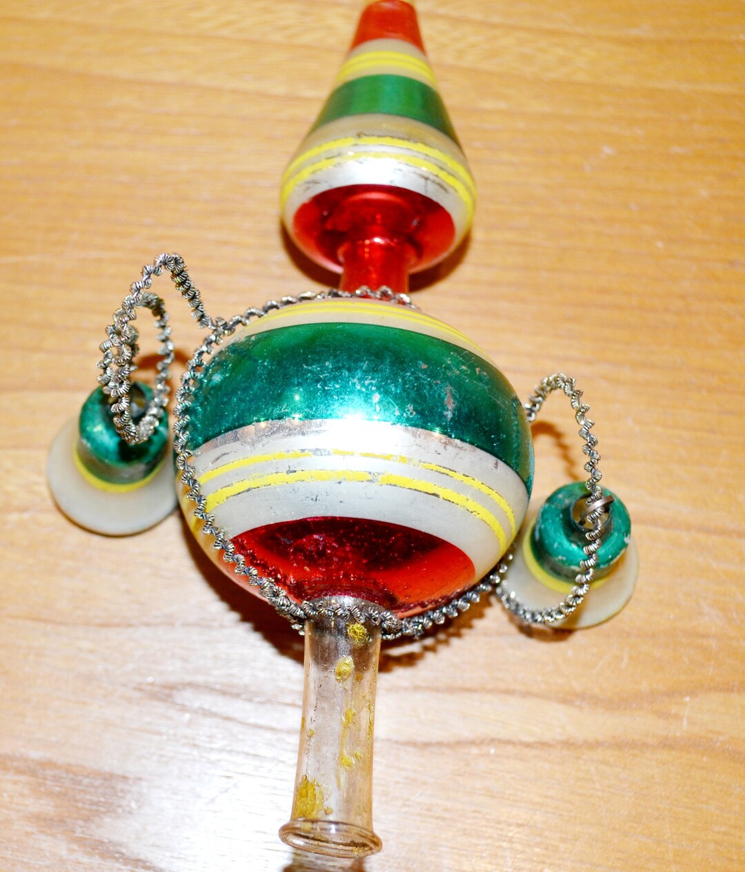 Vintage Christmas Tree Topper Glass 50s Colorful Tree Topper Retro ...