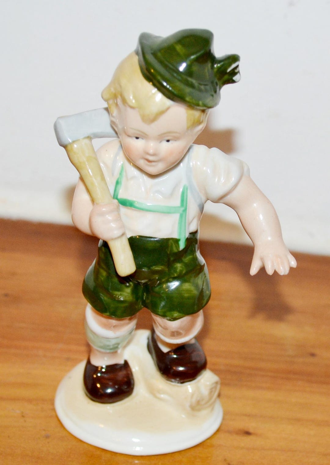 Vintage Porcelain Figure Green / White 50s Bock and Pond, Retro ...
