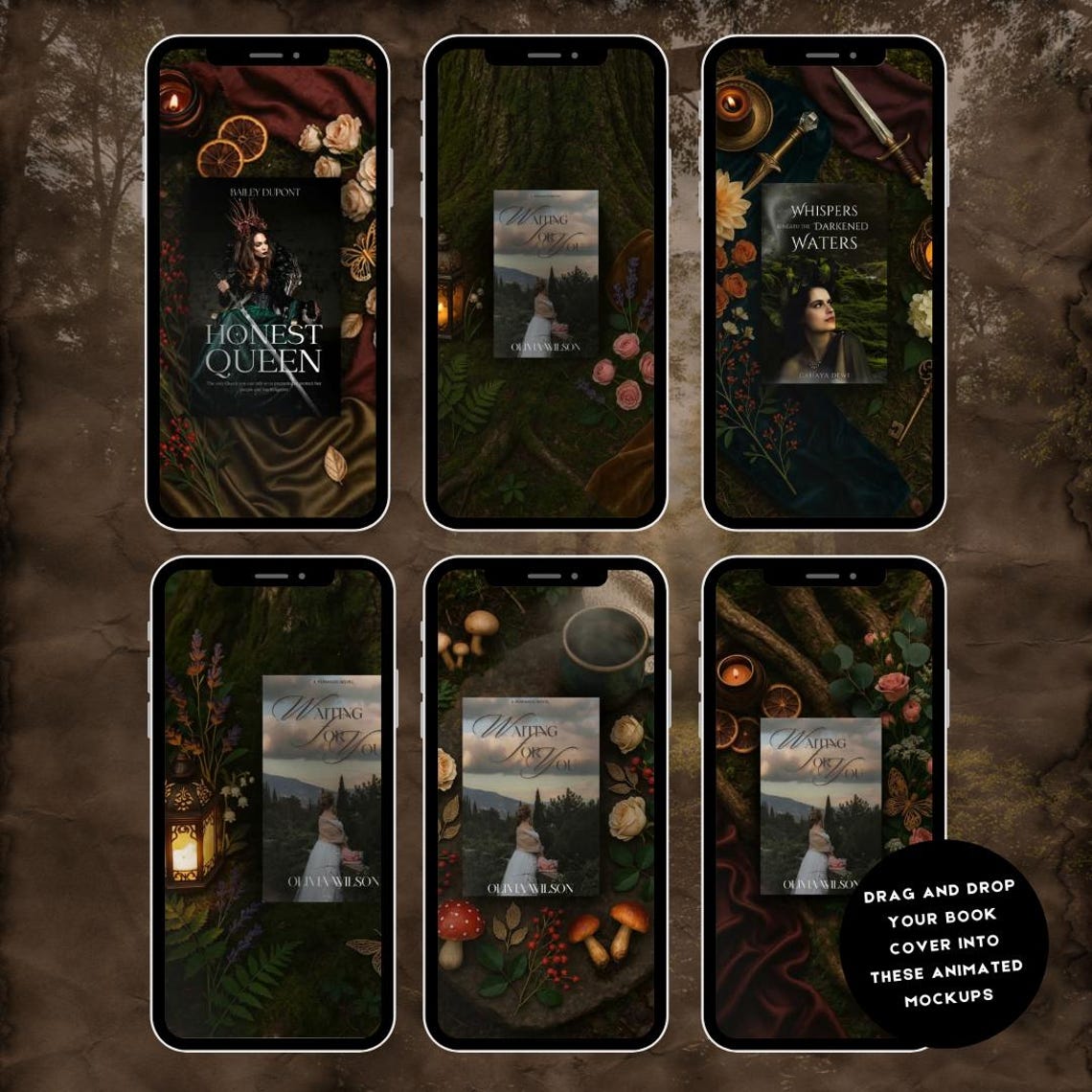 Romantasy Book Reel Mockup Templates: Forest Video Backgrounds (canva ...