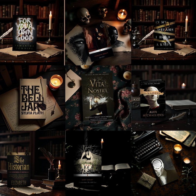 15 Dark Academia Book Cover Mockups - Etsy