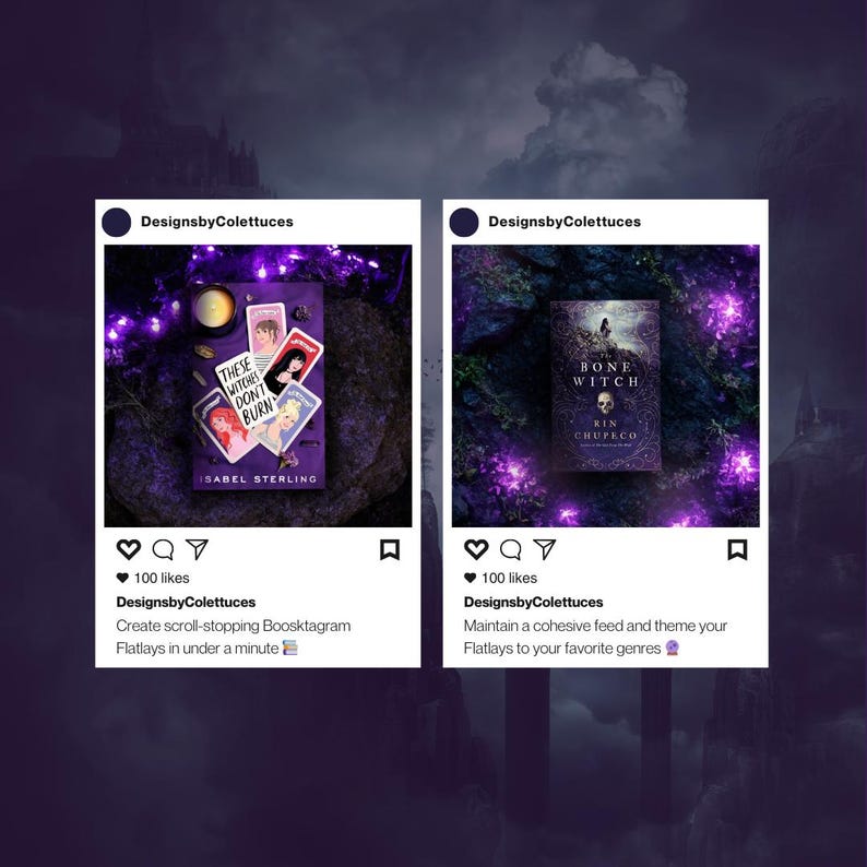 Enchanted Book Flatlay Mockups: Fantasy Bookstagram Templates for Canva ...