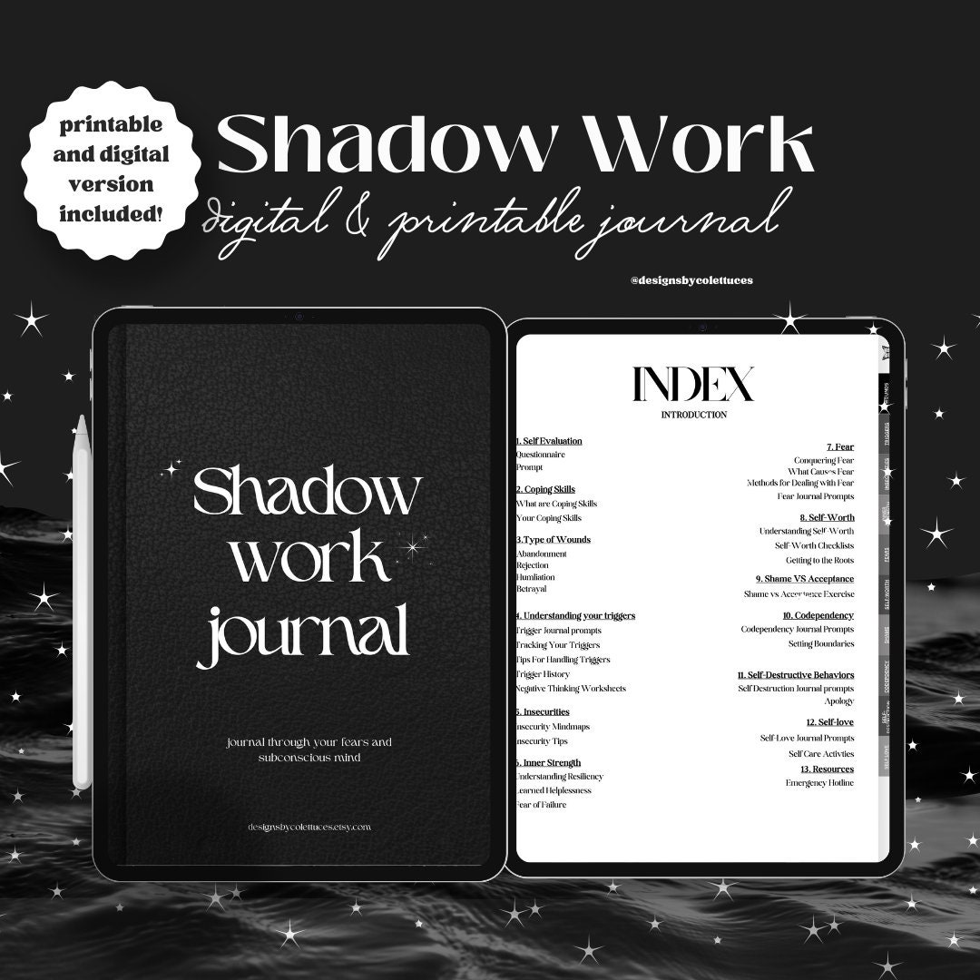 Digital & Printable Shadow Work Journal, Shadow Work Journal Prompts ...