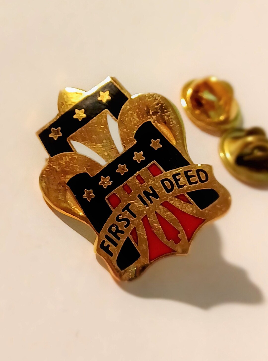 Vintage First in Deed US Army 1st Army Unit Crest Military Lapel Hat ...