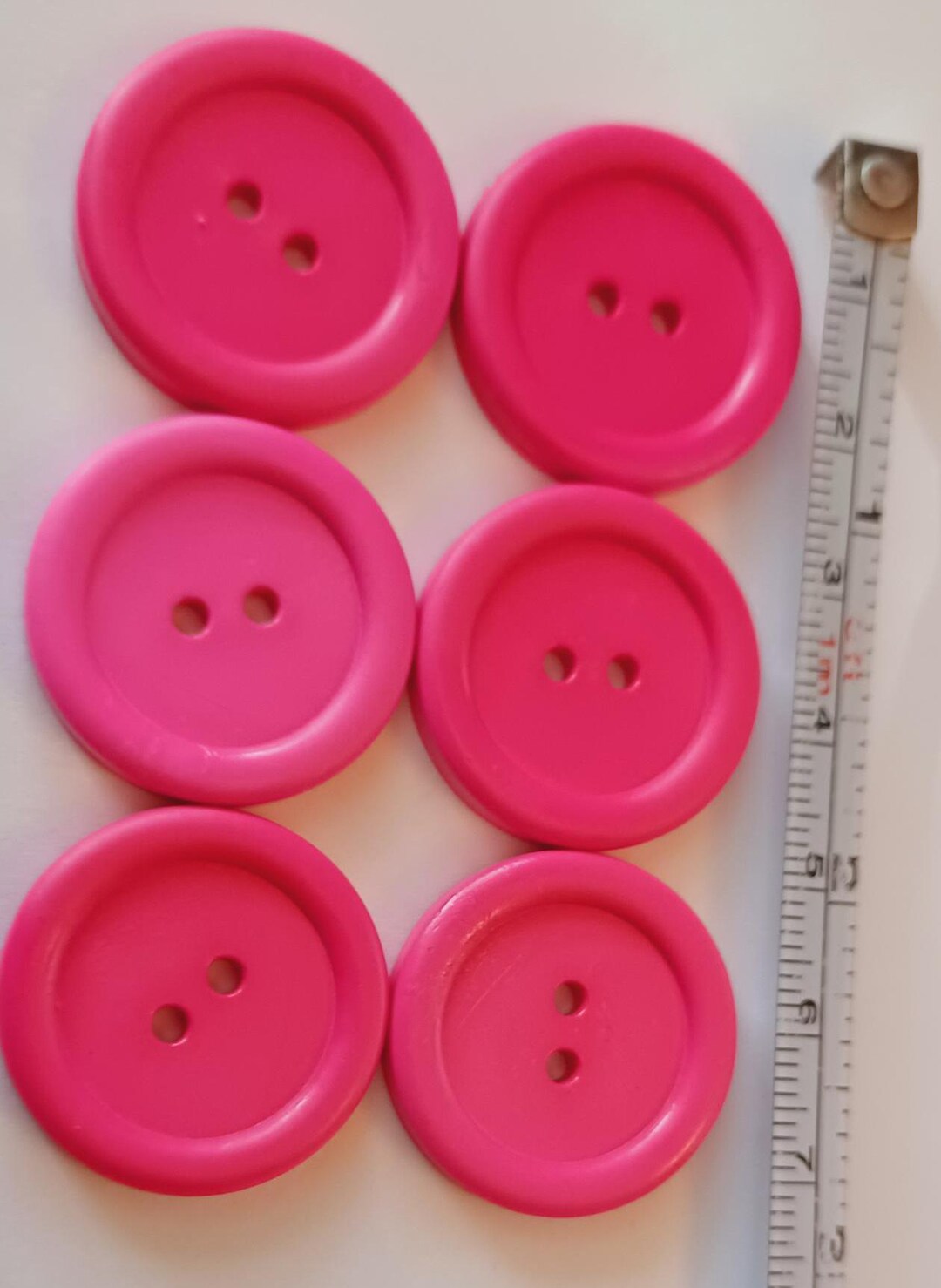 Hot Pink Fuchsia Large Plastic Resin 2 Hole Sew Through 7/8 Inch ...