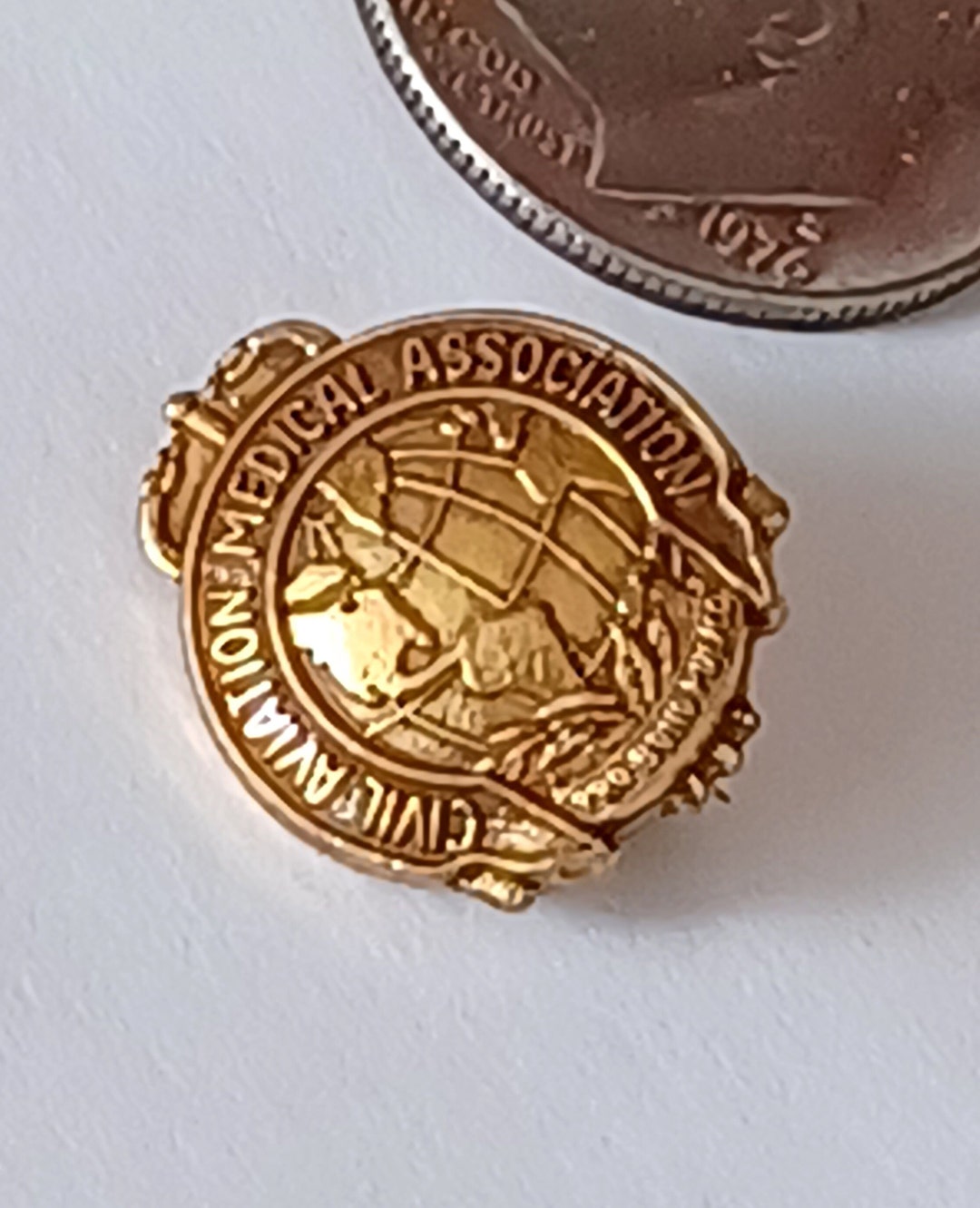 Civil Aviation Medical Association Pro Bono Pulico Gold Tone Lapel Hat ...