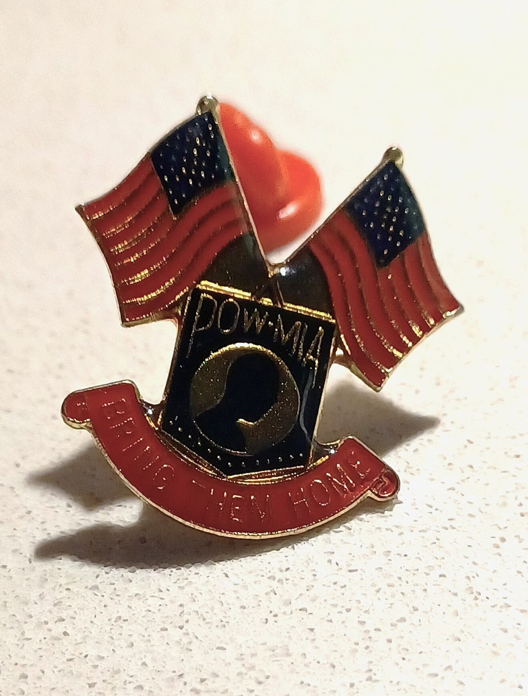Vintage POW-MIA Bring Them Home Military USA Flags Lapel Hat Tie Pin ...
