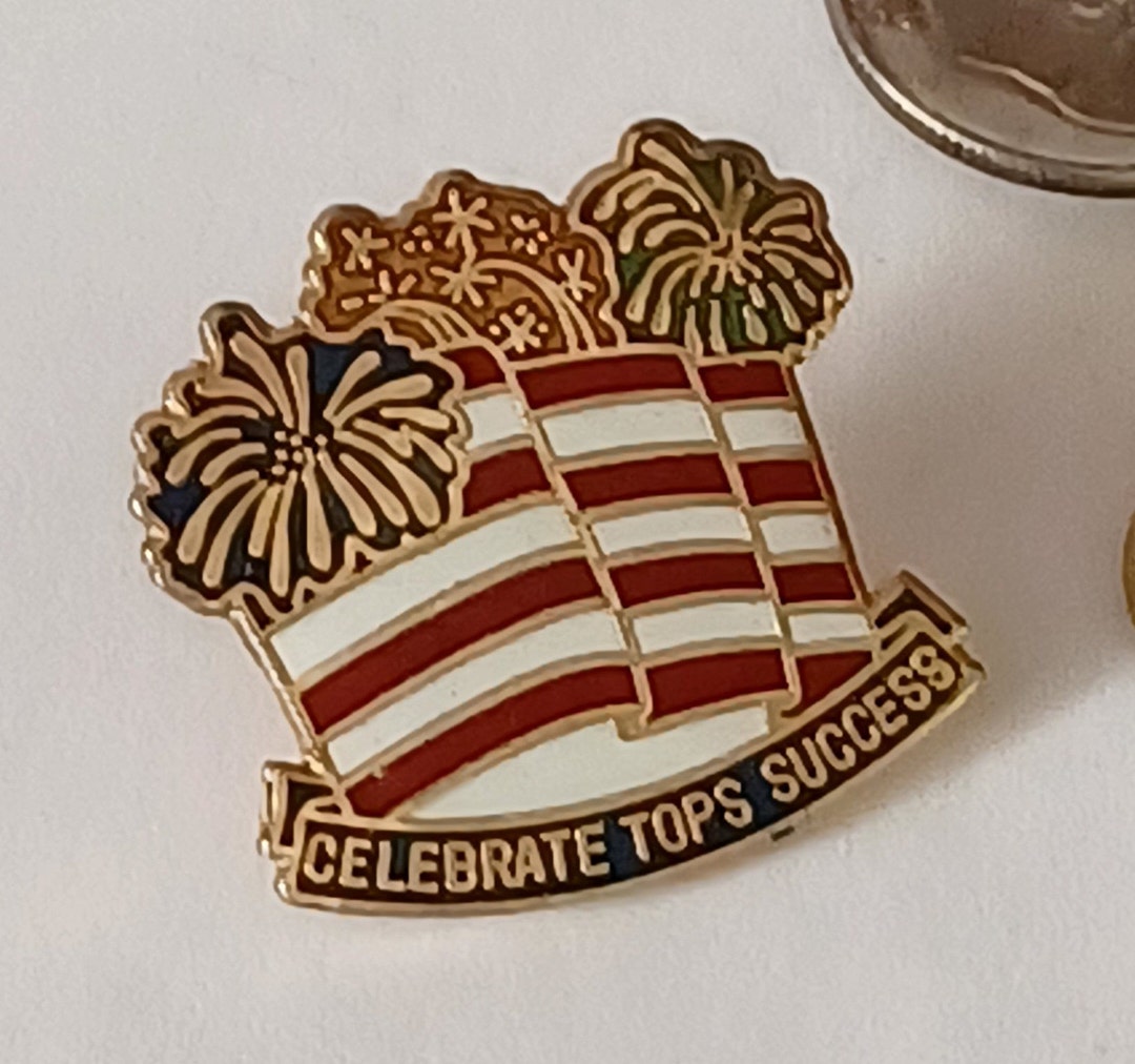 Celebrate Tops Success Fireworks Weight Loss US Flag Lapel Hat Tie Pin ...