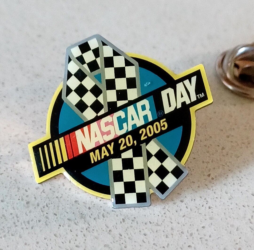 Vintage NASCAR Day 2005 Enamel Pin Checkered Ribbon Racing Event Lapel ...