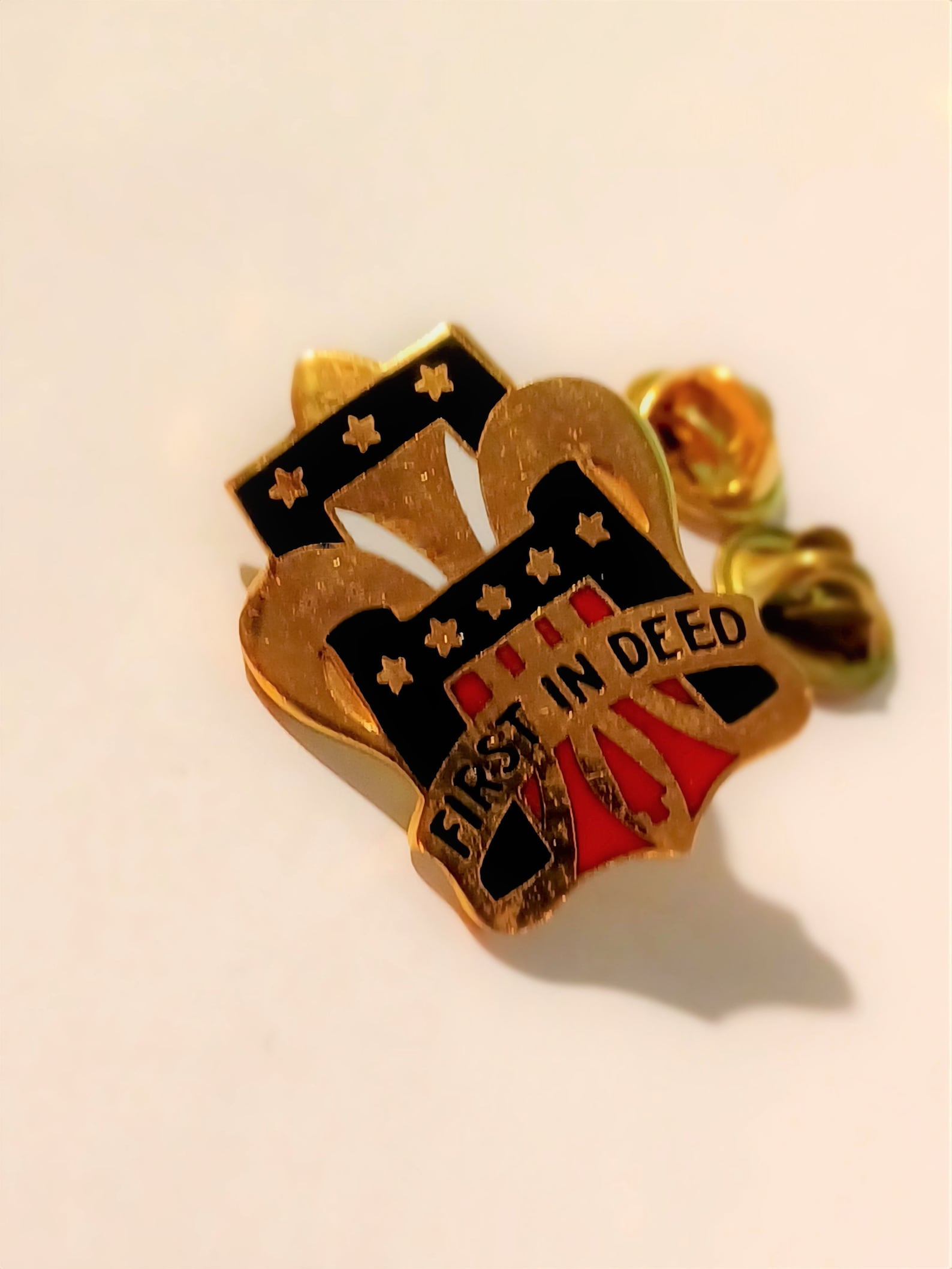Vintage First in Deed US Army 1st Army Unit Crest Military Lapel Hat ...