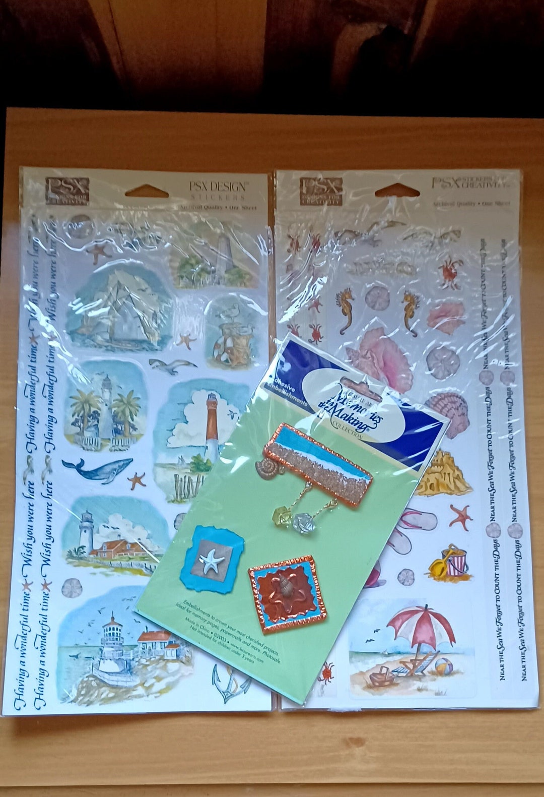 PSX Designs Leisure Arts Beach Ocean Themed Stickers Scrapbook Journal ...