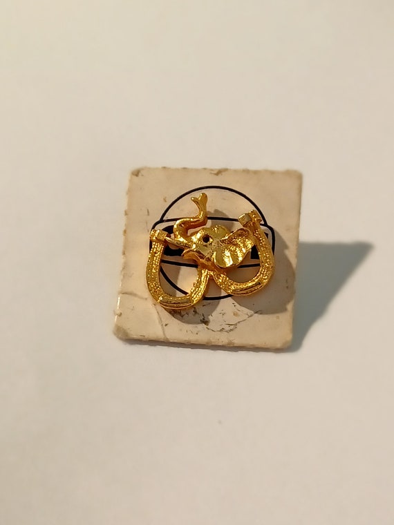 Republican Elephant Double Horseshoe Gulf Gold Tone L… - Gem