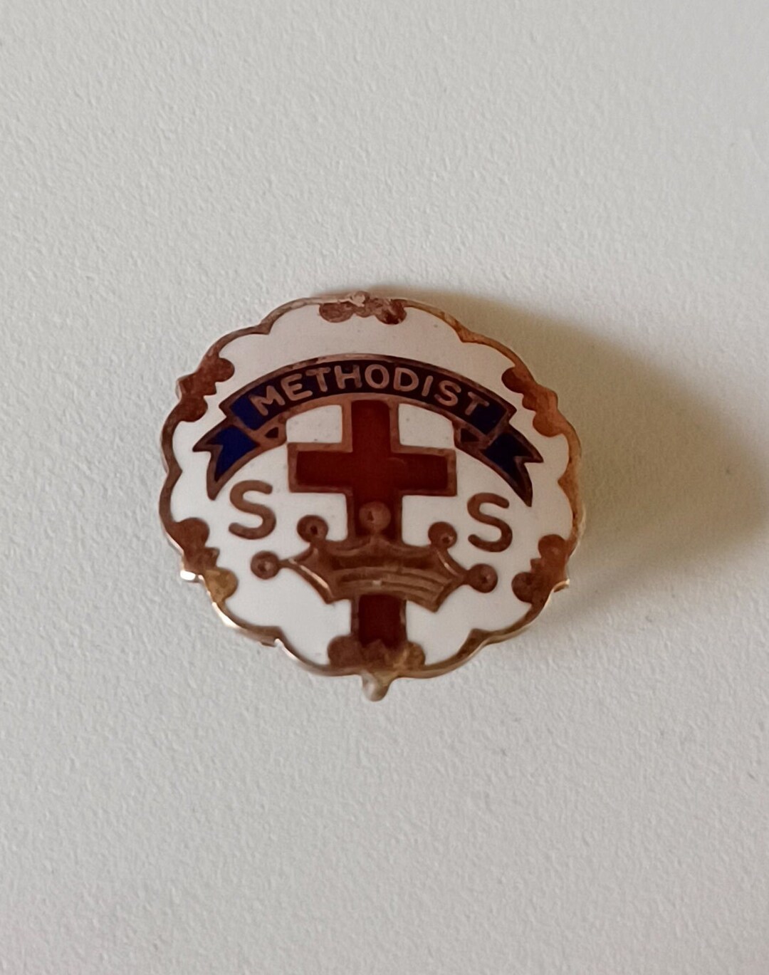 Methodist Cross and Crown SS Church Sunday School Gold Tone Lapel/hat ...