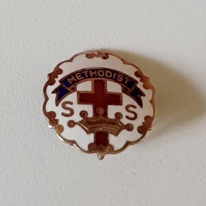 Methodist Cross and Crown SS Church Sunday School Gold Tone Lapel/hat ...