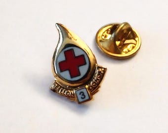 American Red Cross Vintage Pin Volunteer YOUTH ARC Badge Pin Red White ...