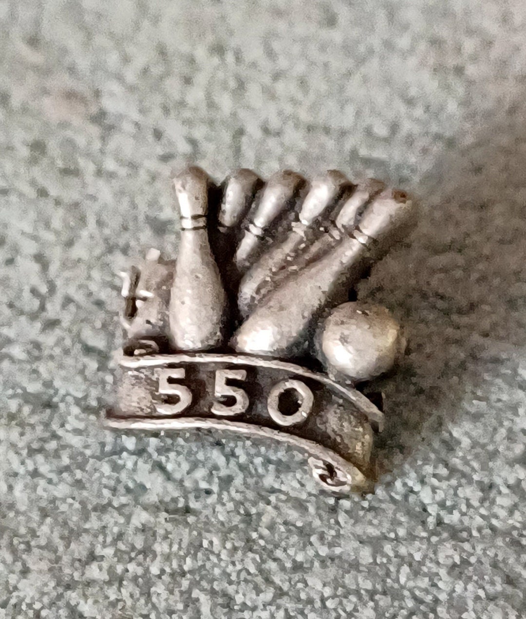 Vintage 550 Club Bowling Pin Ball Pewter Silver Tone Lapel Hat Tie Pin ...