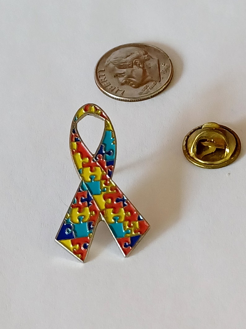 Autism Awareness Puzzle Pieces Ribbon Lapel Hat Tie Pin - Etsy